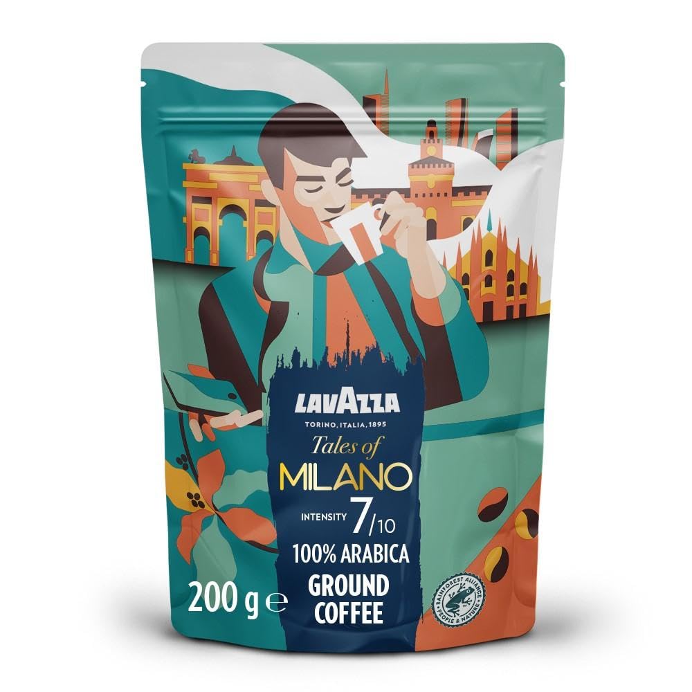 Lavazza Tales of Milano Coffee Ground - 100% Arabica, Aromatic Notes o