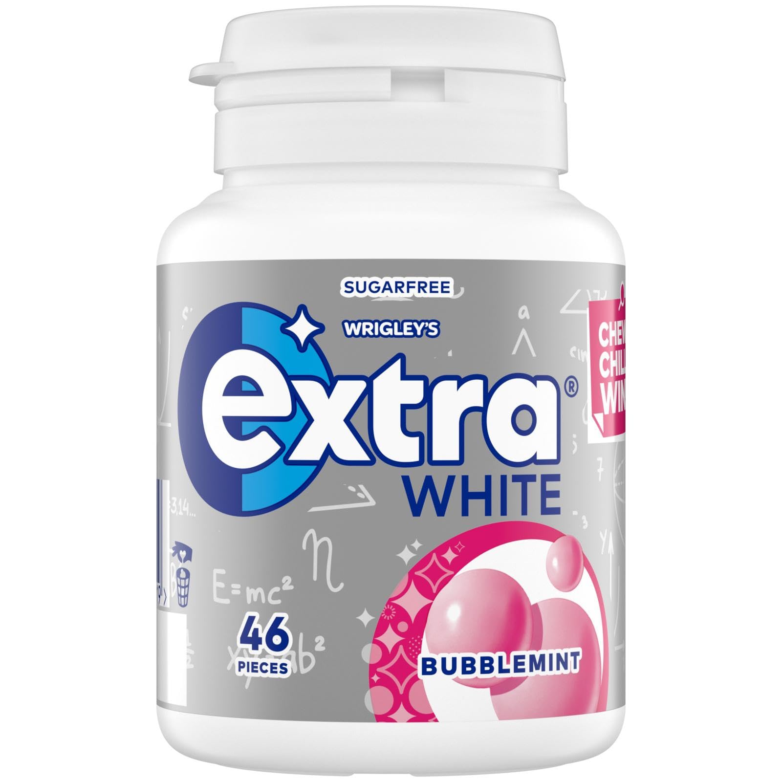 Extra - White Bubblemint Chewing Gum (46 Pieces, Sugar Free with Xylit