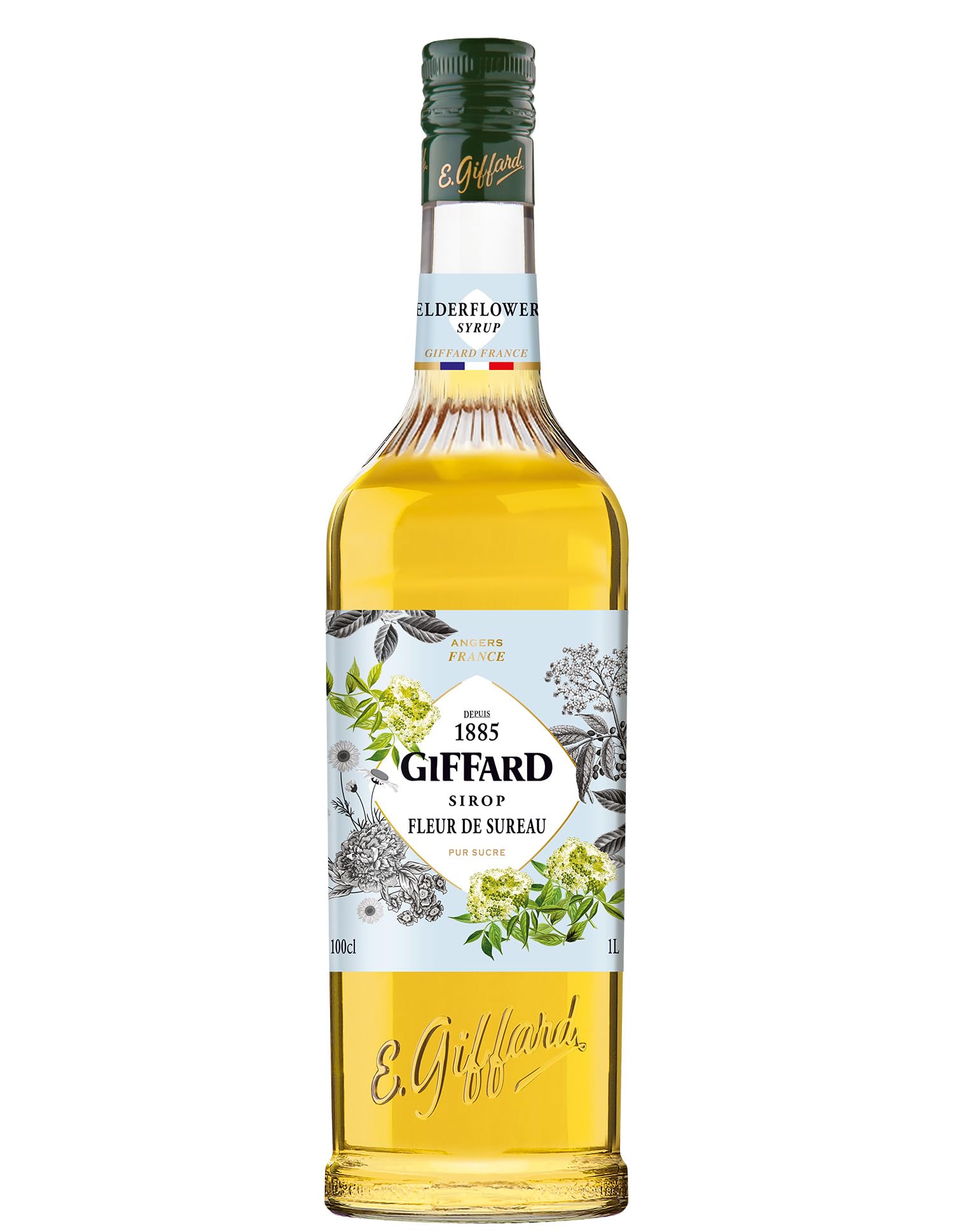 Giffard Elderflower Syrup - French Crafted Floral Beverage Syrup (700m