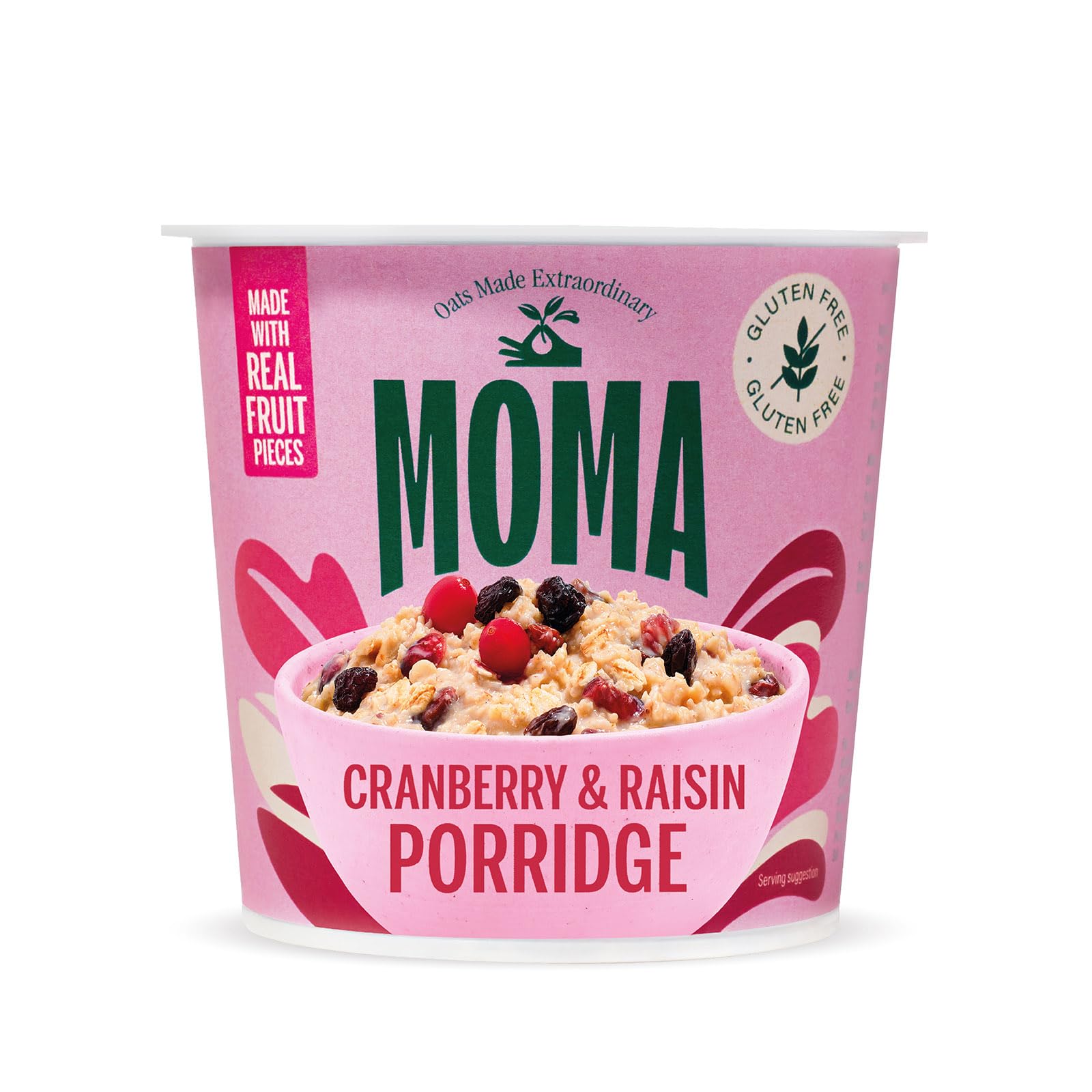 MOMA Instant Porridge Pots Cranberry & Raisin - 70g - Gluten Free, Hig