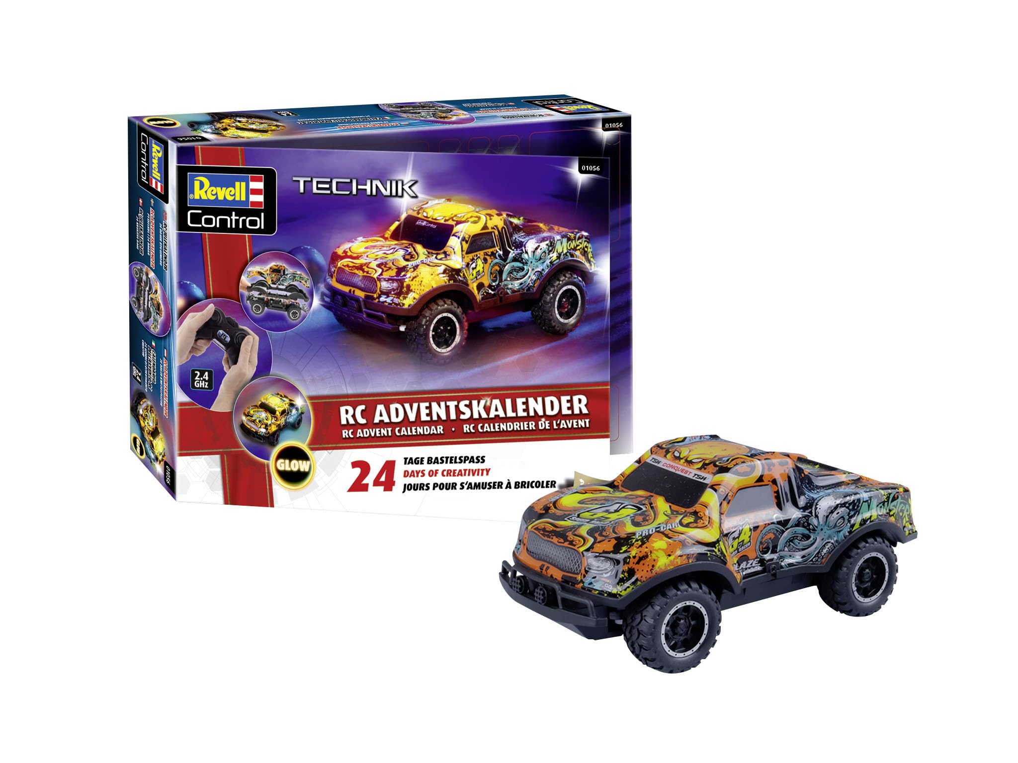 Revell RC Christmas Driver Advent Calendar - 1:22 Scale Light-Up Remot