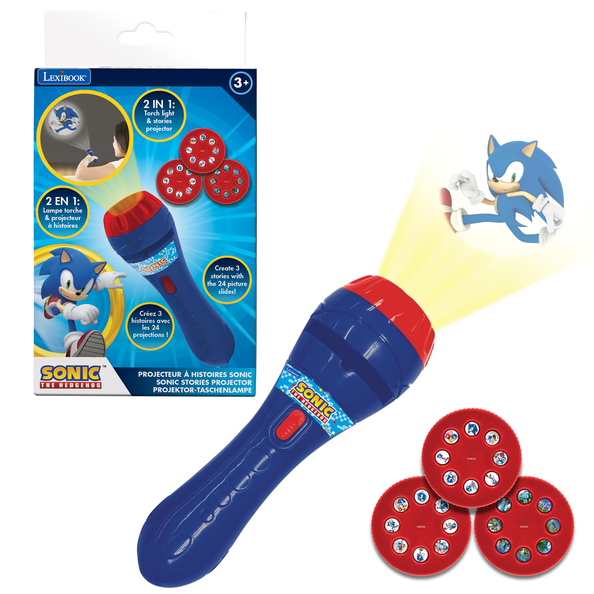 Lexibook SEGA Sonic The Hedgehog Story Projector & Torch Light - 24 Im