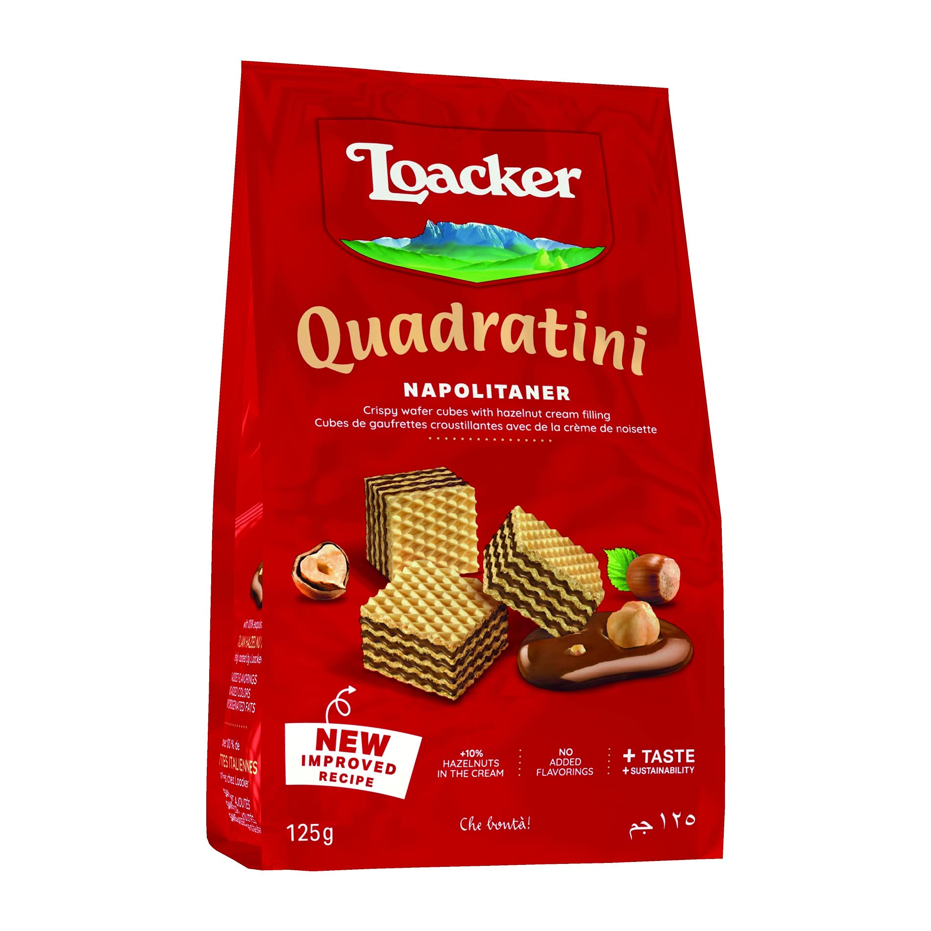 Loacker Quadratini Mini Wafer Biscuits, Napolitaner Hazelnut, 125g – Yachew