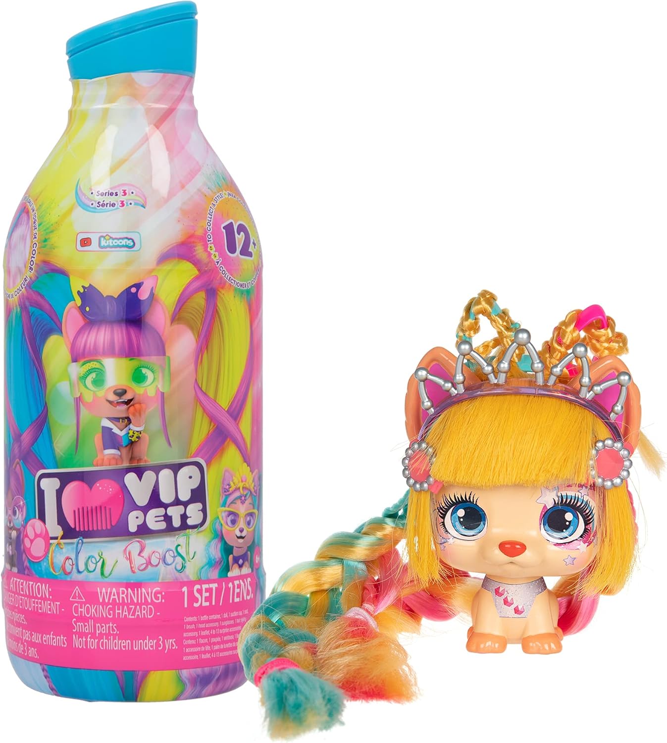 VIP Pets Color Boost - Surprise Collectible Puppy Doll with 30cm Long