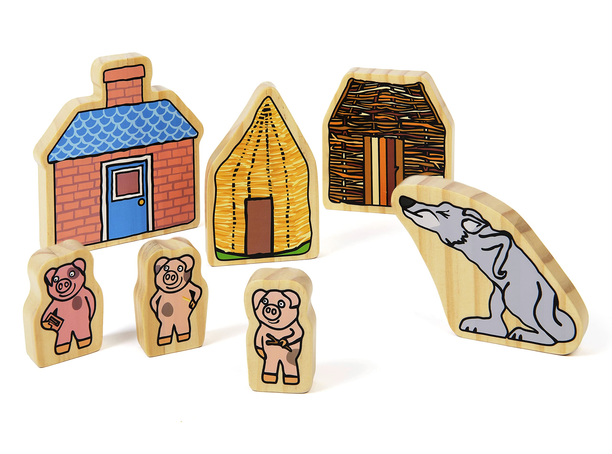 Yellow Door The Three Little Pigs Character Set - Wooden Storytelling