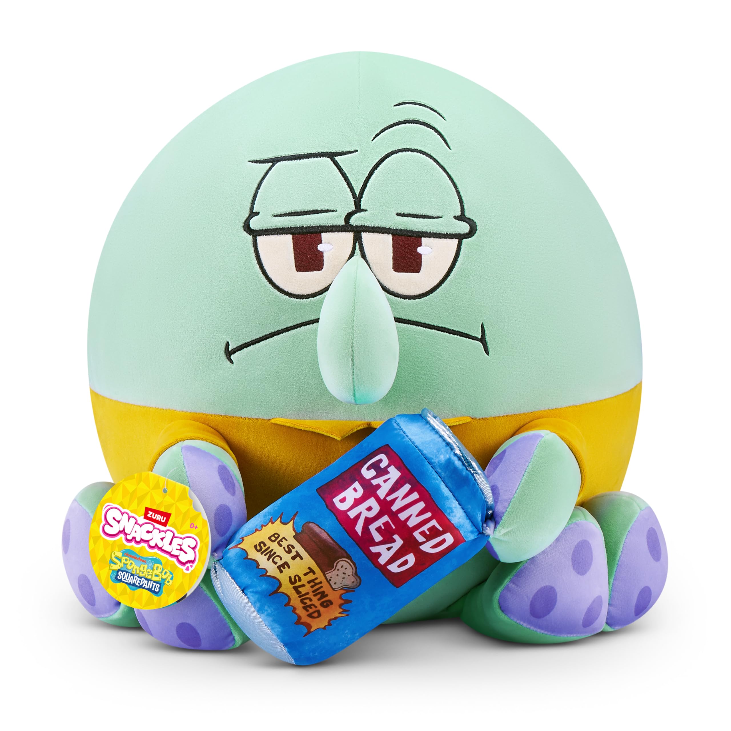 Snackles 14-inch Squidward Tentacles Plush - Super-Soft SpongeBob Squa