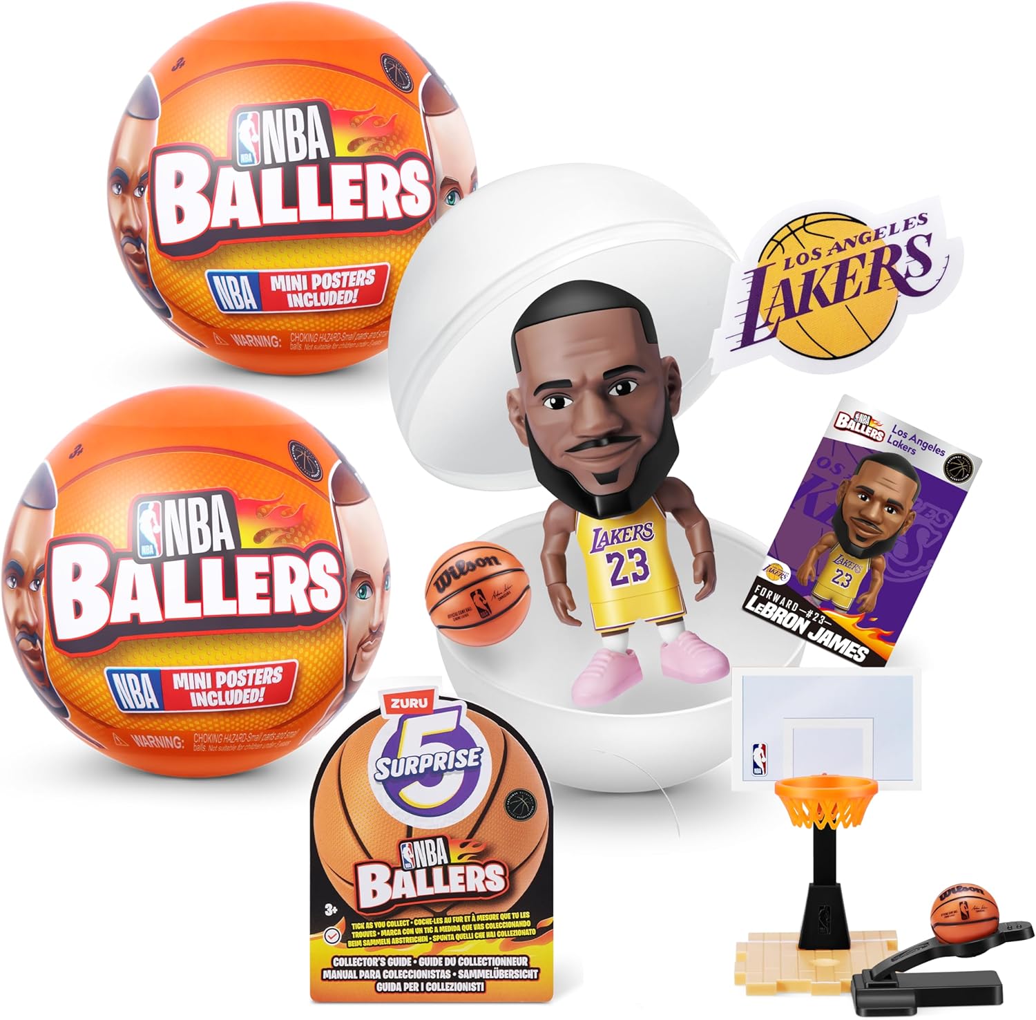 5 Surprise NBA Ballers by ZURU - Collectible Basketball Figures with S