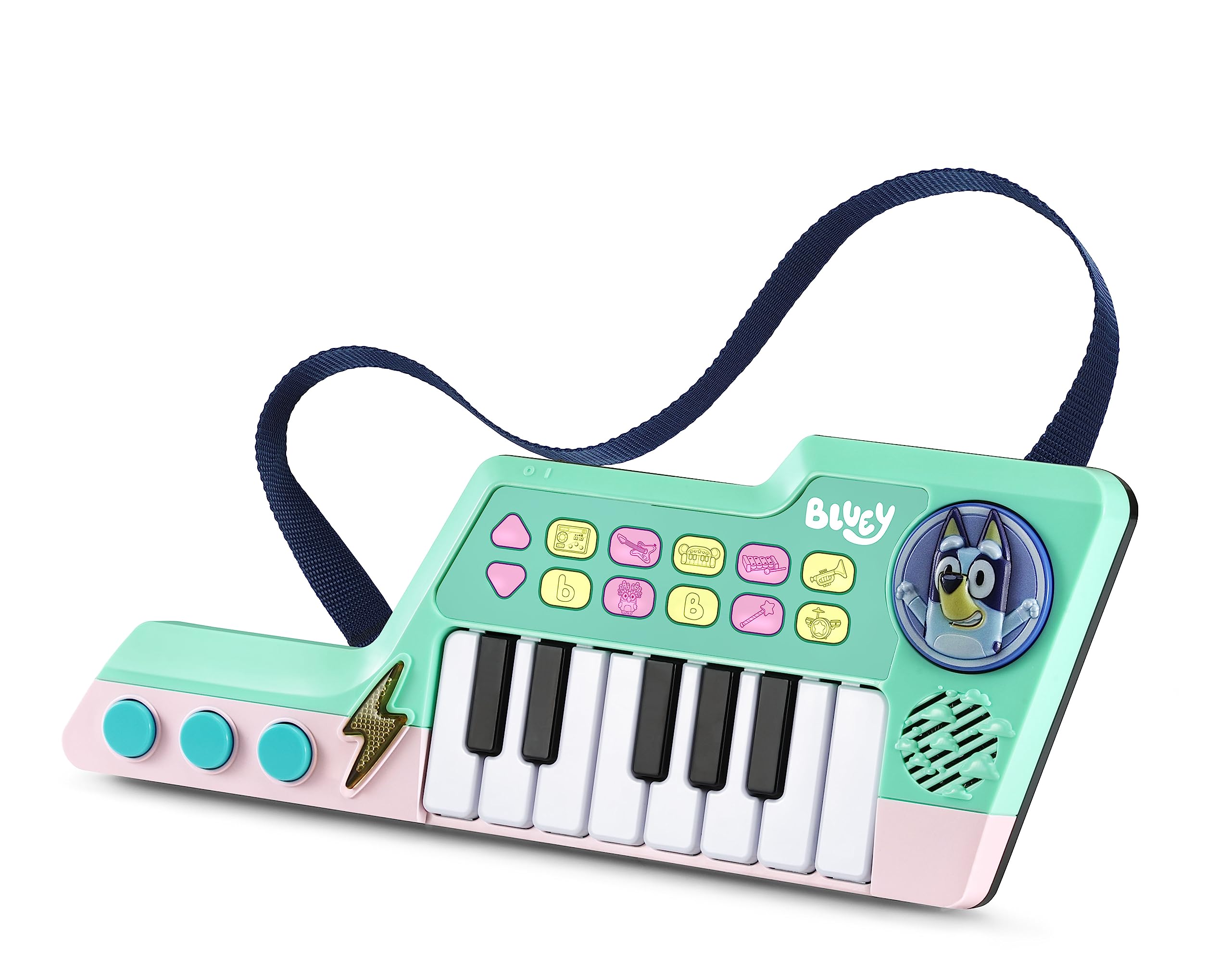 VTech Bluey Keytar - Official Musical Toy with 5 Instrument Sounds & C