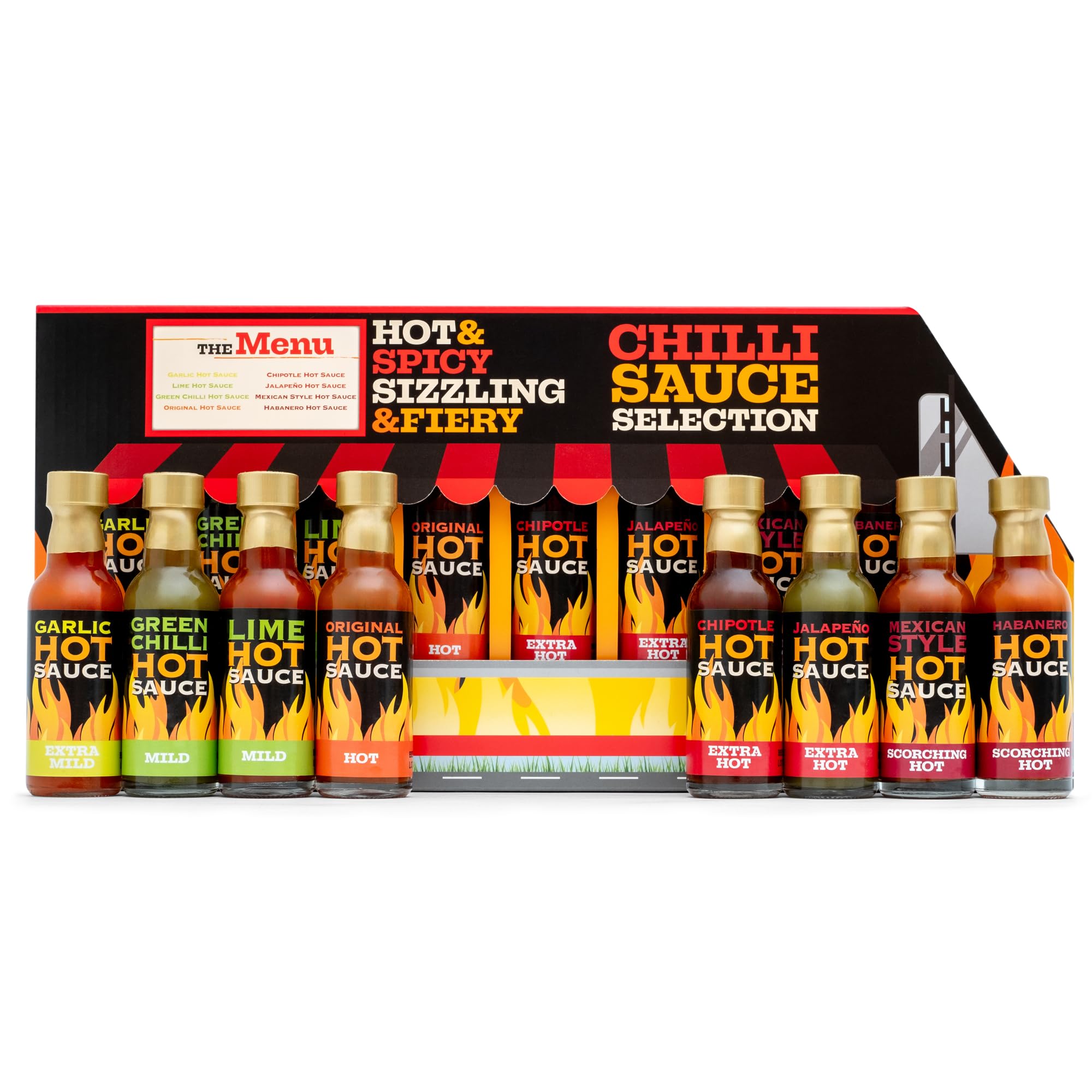Hot Sauce Gift Set - Chilli Sauce Selection 8 Pack Including Sriracha,