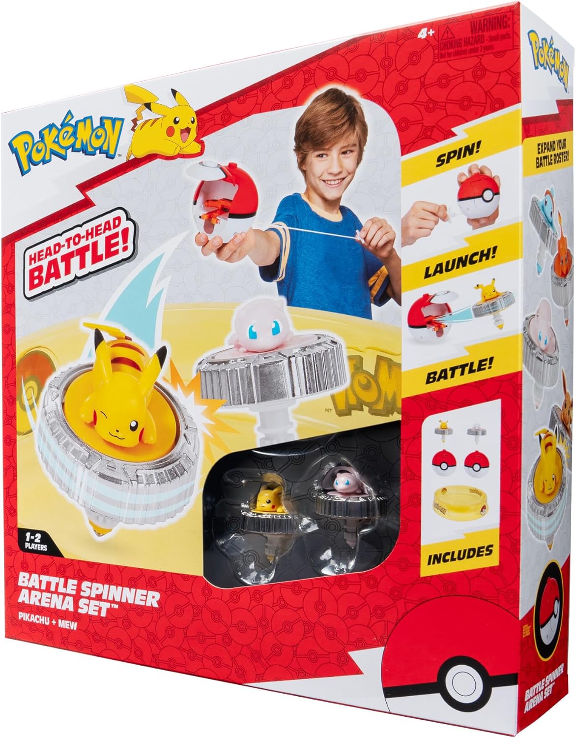 Pokémon Pikachu & Mew Battle Spinner Arena Set with Poké Ball Launcher
