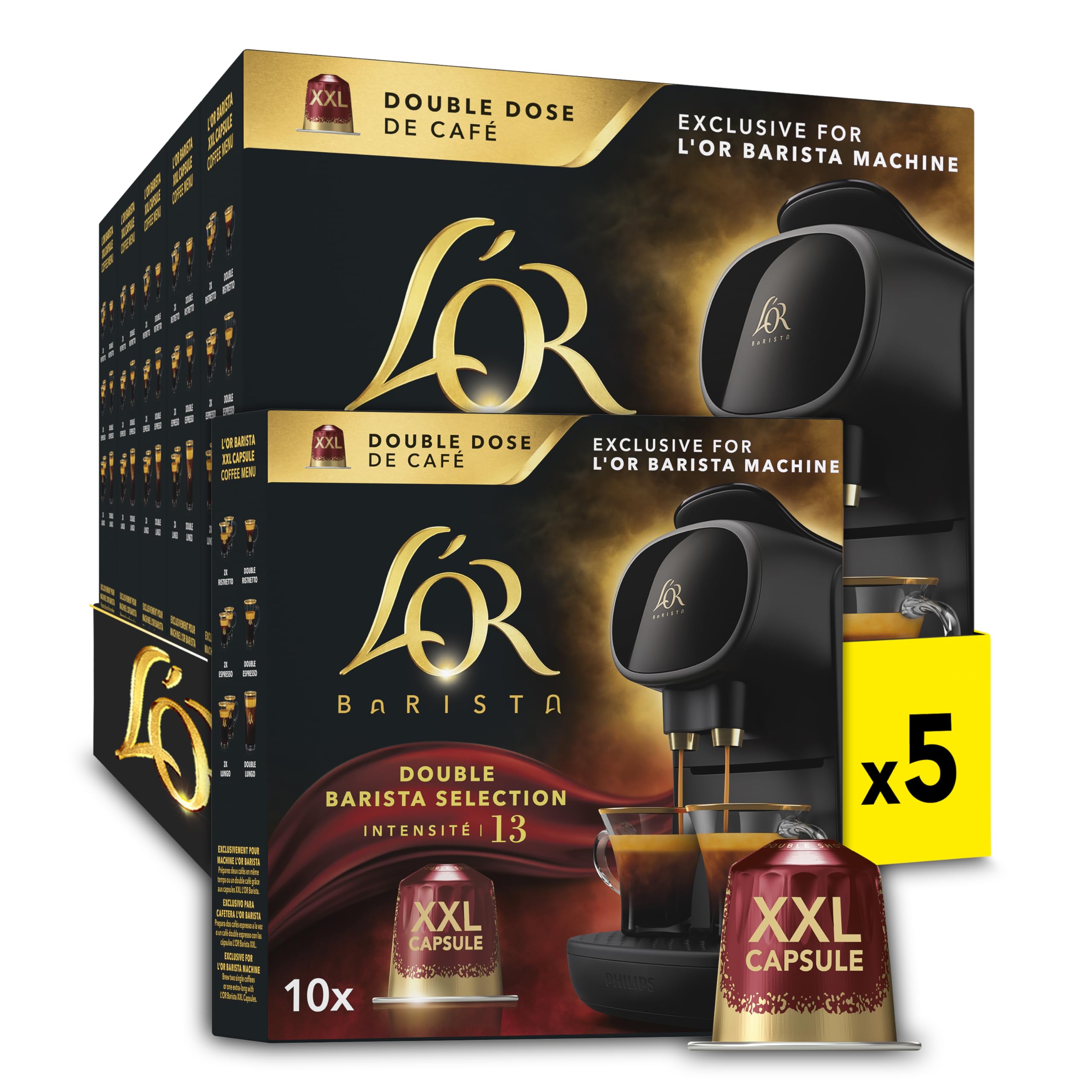 L'OR BARISTA Double Barista Selection XXL Aluminium Coffee Capsules (5