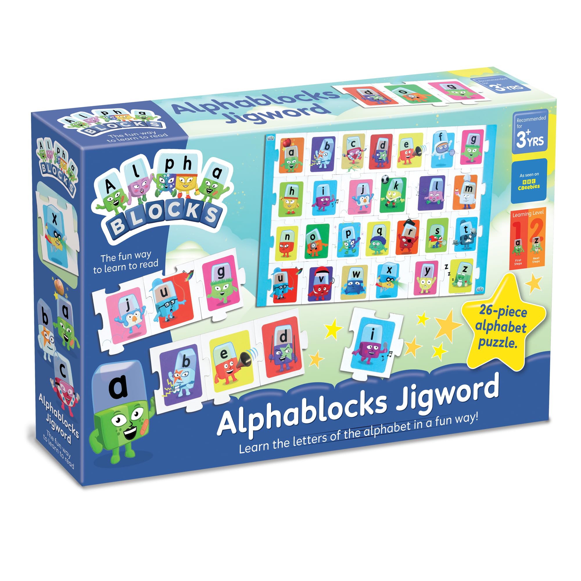 Alphablocks Jigword Puzzle - 26-Piece Interactive Alphabet Learning Ga