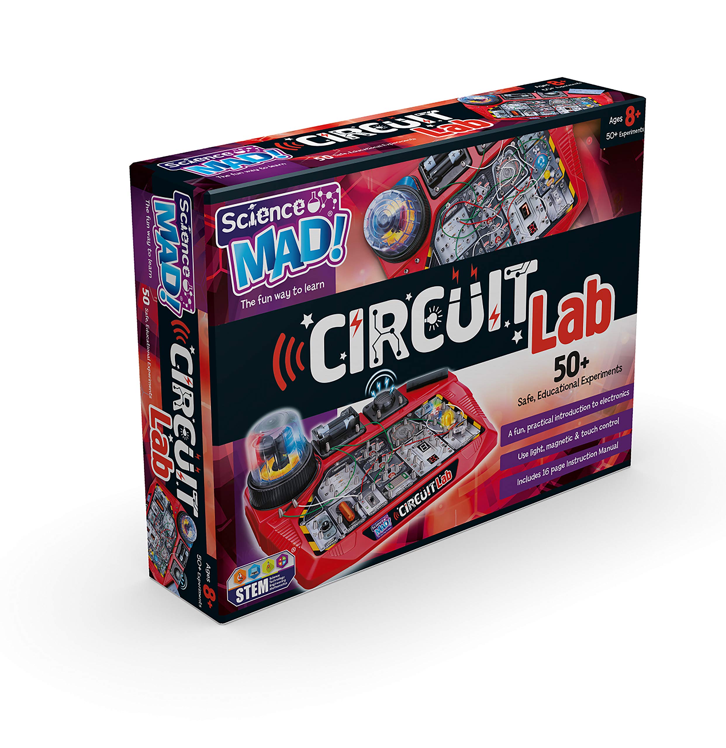 Science Mad Circuit Lab for Kids - 50 Experiments STEM Electronics Kit